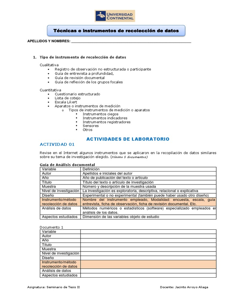 Actividades de Laboratorio - Instrumentos | PDF | Método científico ...