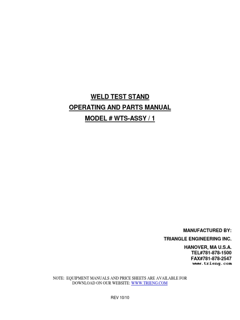 Weld Test Stand Assembly Manual | Download Free PDF | Nut (Hardware ...
