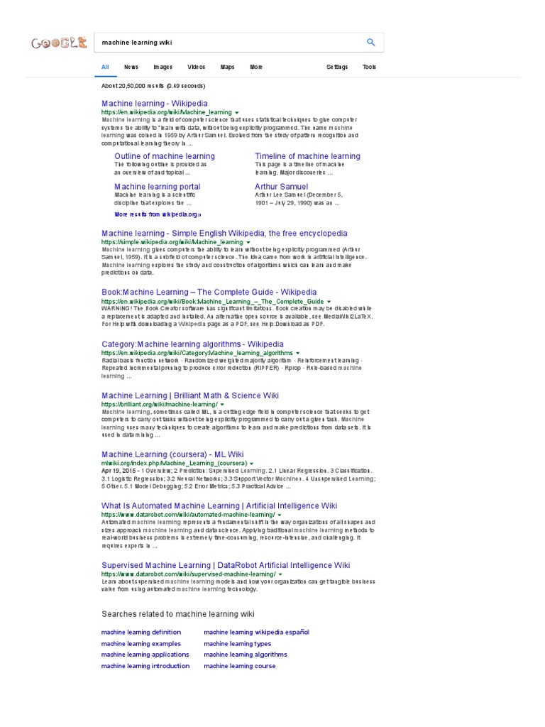 Machine Learning Wiki Guide | PDF | Machine Learning | Artificial ...