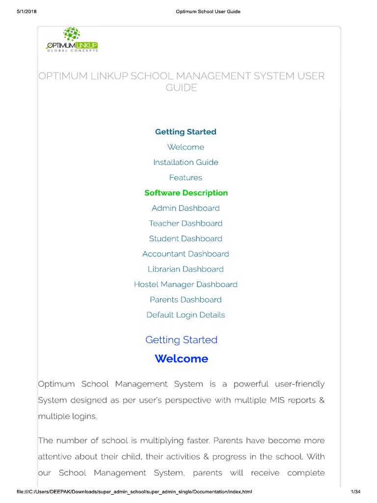 School Management System Documentation | PDF