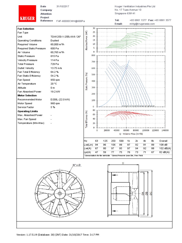 Data Sheet Fan | PDF | Pressure | Continuum Mechanics