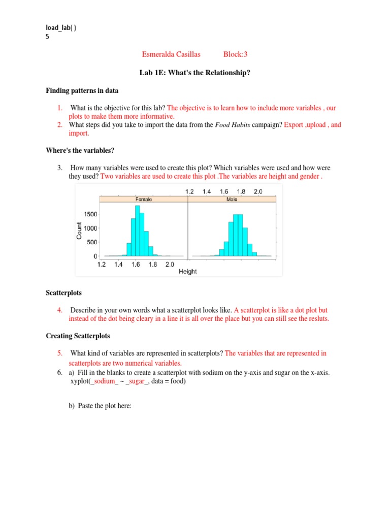 Lab 1e 1 | PDF | Scatter Plot | Cognitive Science