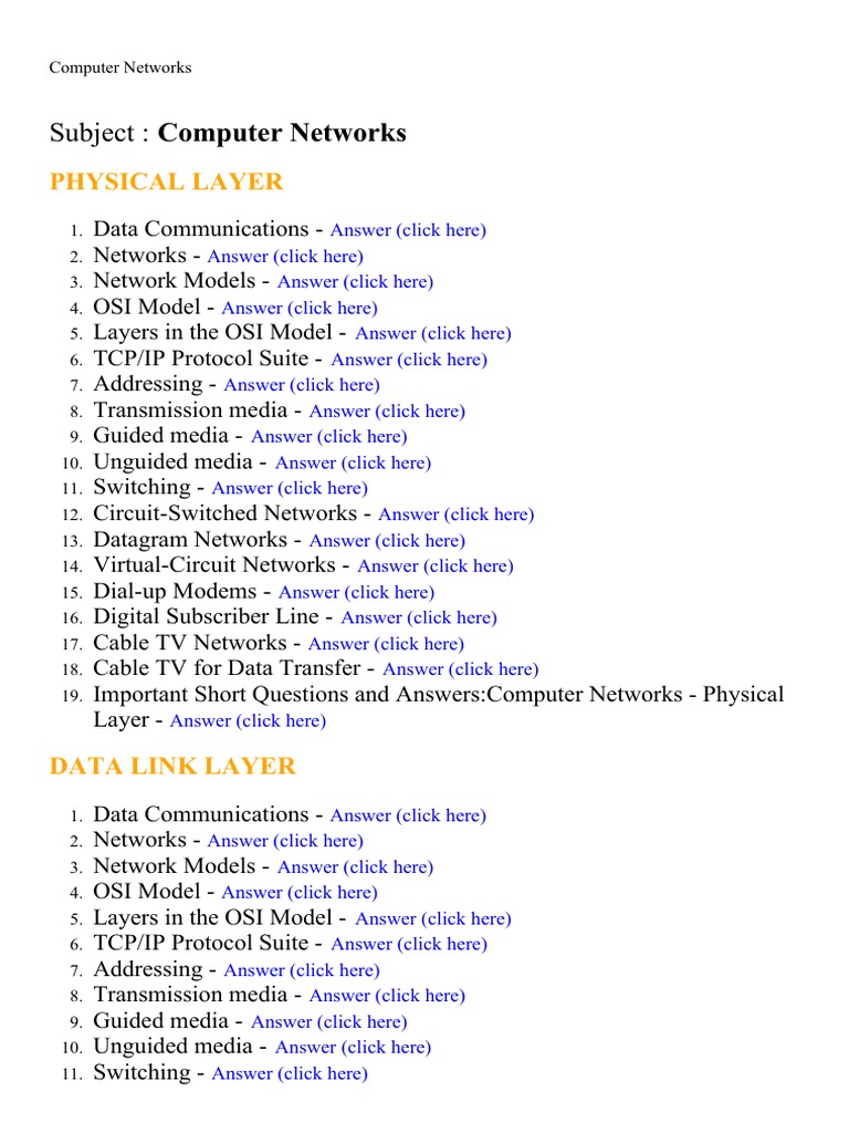 Computer Networks - Lecture Notes, Study Material and Important ...