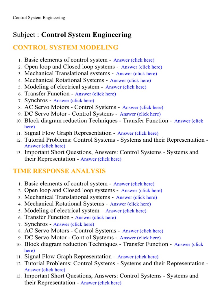 Control System Engineering Overview | PDF | Control Theory | Servomechanism