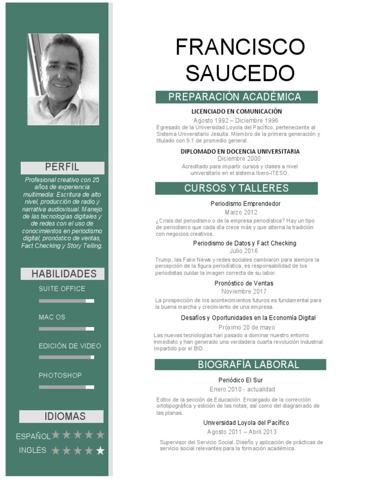 CV Paco Saucedo 2018 | PDF | Periodismo | México