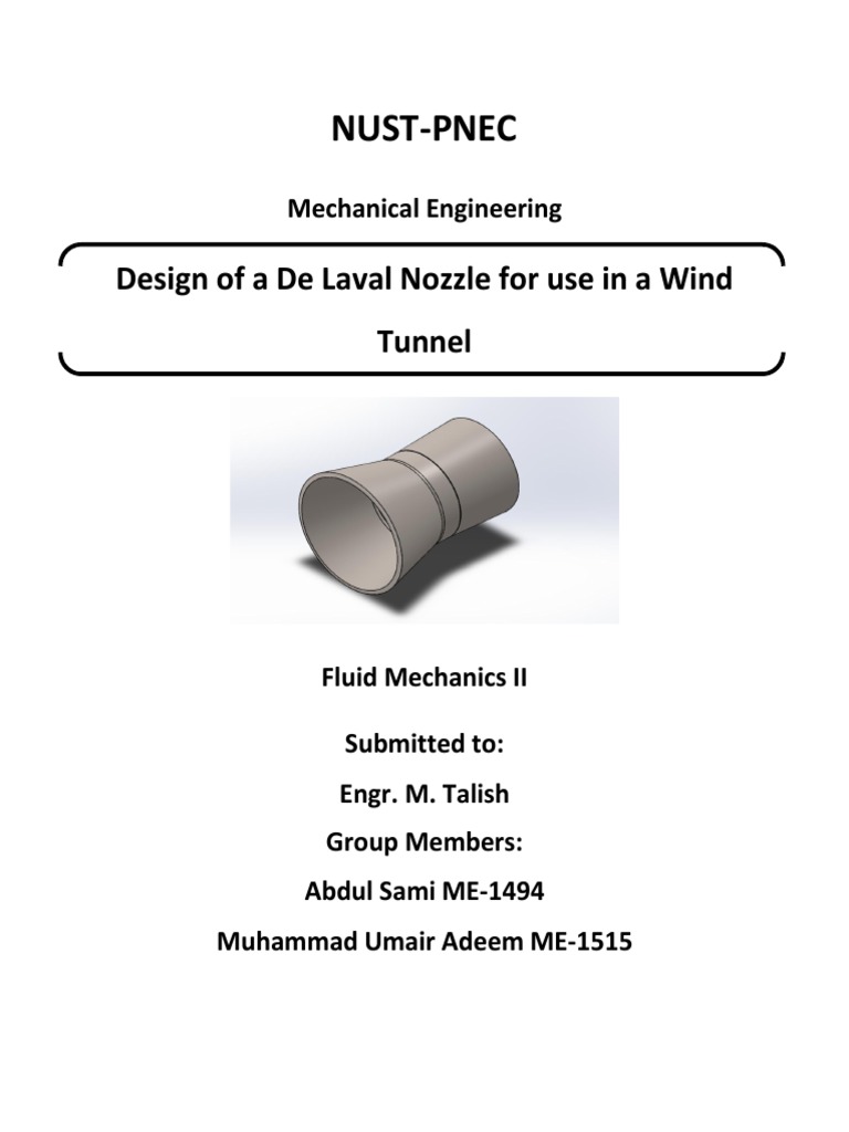 Design of De Laval Nozzle for Wind Tunnel | PDF | Compressible Flow ...
