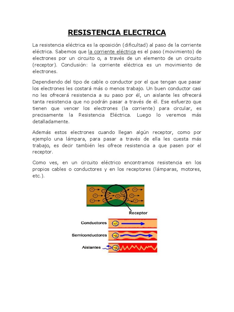Resistencia Electrica PDF | PDF | Resistencia Eléctrica y Conductancia ...