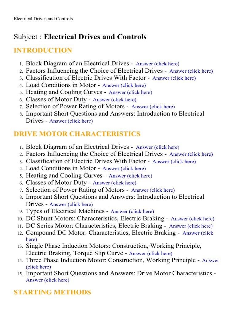 Electrical Drives and Controls PDF | PDF | Electric Motor | Engines