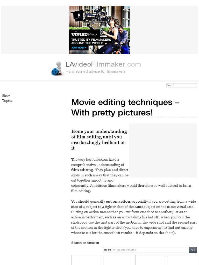 Movie Editing Techniques - With Pretty Pictures! | PDF | Media ...