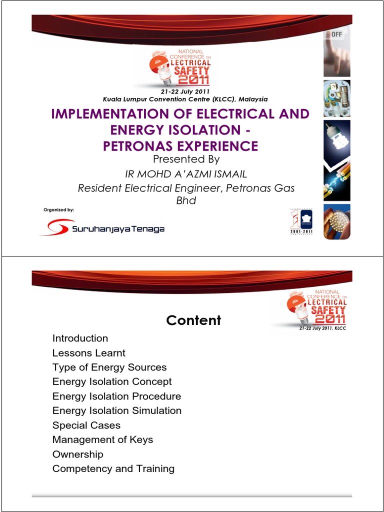 9 - Petronas - Implementation of Electrical Energy Isolation PDF | PDF ...