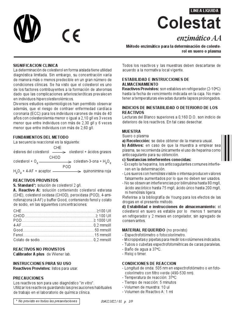Colestat Enzimatico Aa Liquida SP | PDF | Colesterol | Lipoproteína