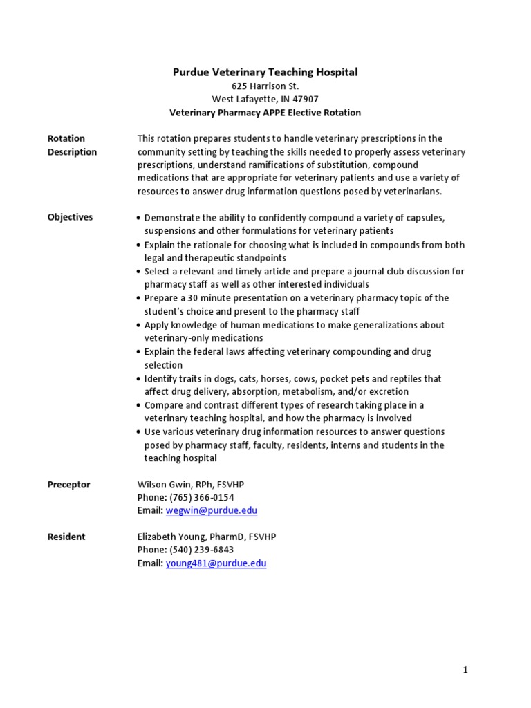 Appe Rotation Syllabus | PDF | Pharmacy | Pharmaceutical Drug