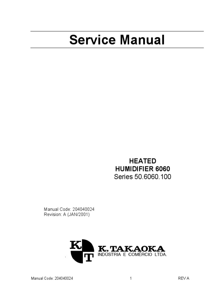 Heated Humidifier 6060 Service Manual | PDF | Thermometer | Temperature