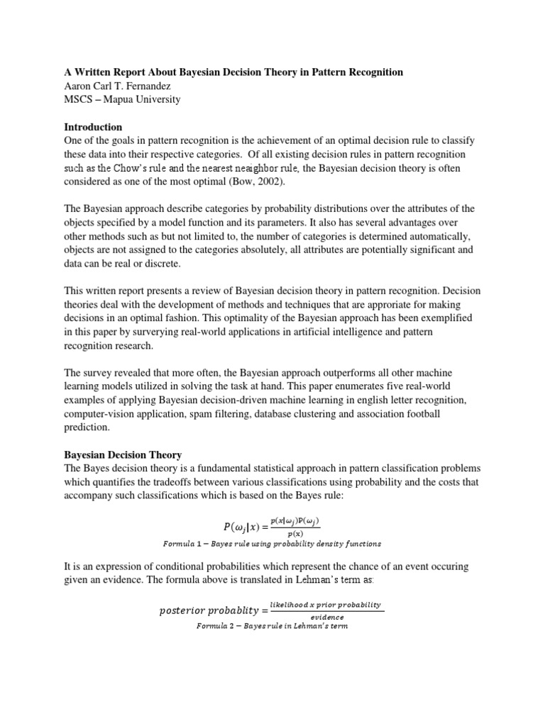 CS263 - Bayesian Decision Theory | PDF | Bayesian Inference | Pattern ... CS263 - Bayesian Decision Theory | PDF | Bayesian Inference | Pattern ...