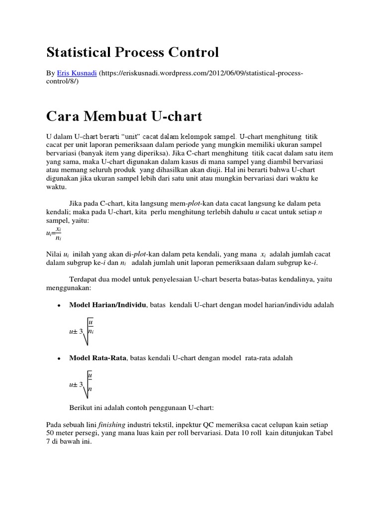 Cara Membuat U-Chart | PDF