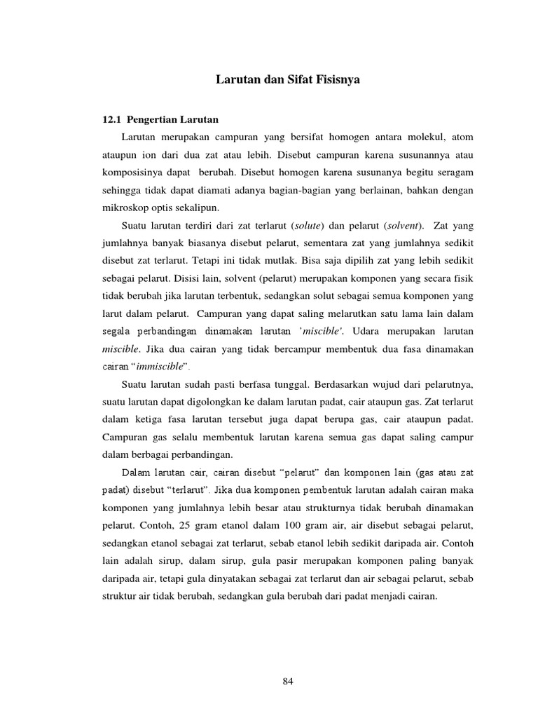Larutan: Pengertian dan Proses Pelarutan | PDF