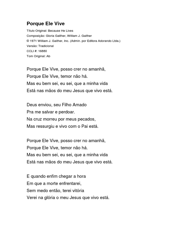 Porque Ele Vive | PDF
