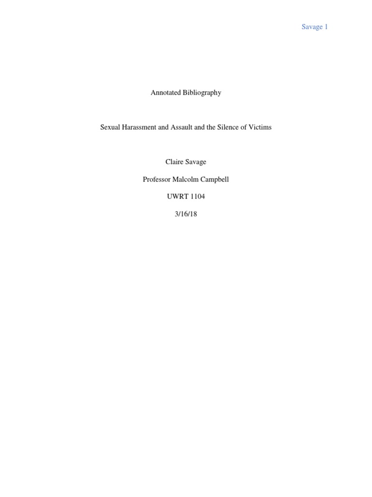 Annotated Bib Notes | PDF | Sexual Assault | Violence Annotated Bib Notes | PDF | Sexual Assault | Violence