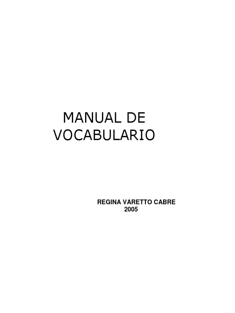 Manual de Vocabulario | PDF | Sicología