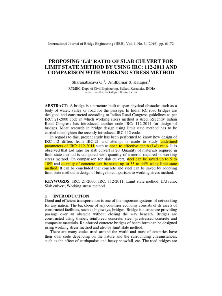 Slab Culvert Comparisons | Download Free PDF | Bending | Concrete