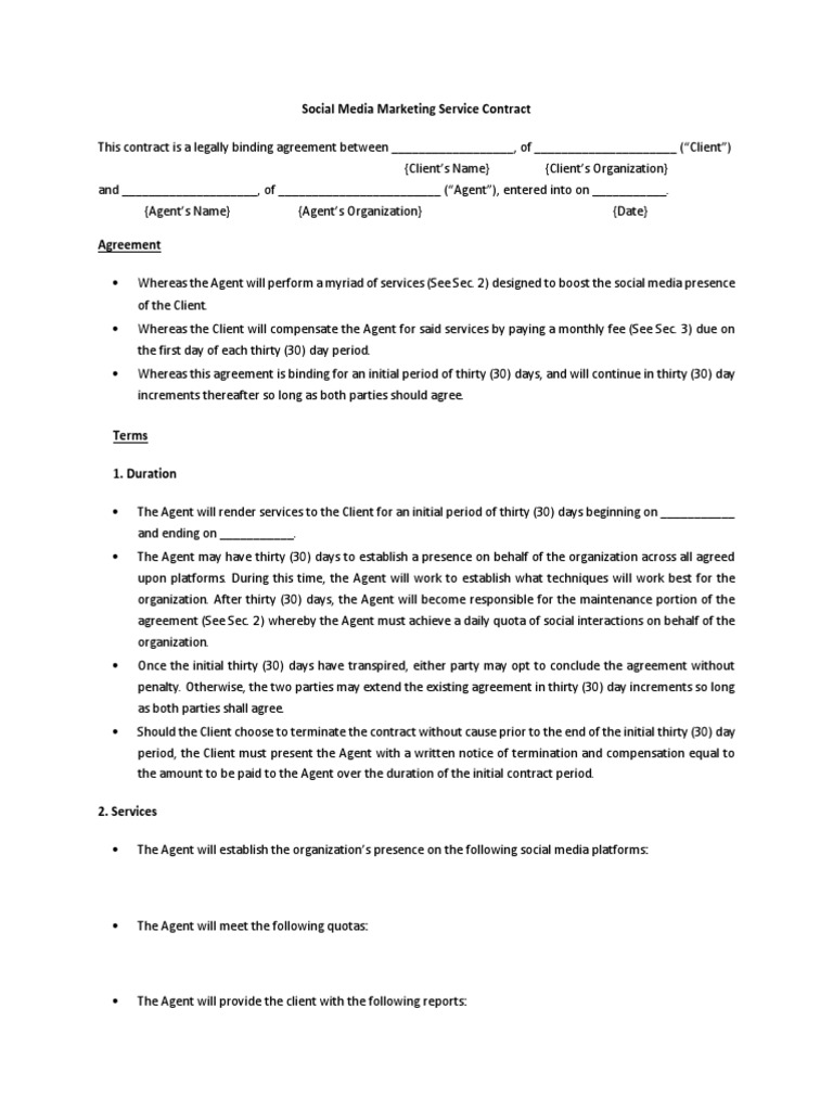 SMMA Contract Example | Download Free PDF | User (Computing) | Password