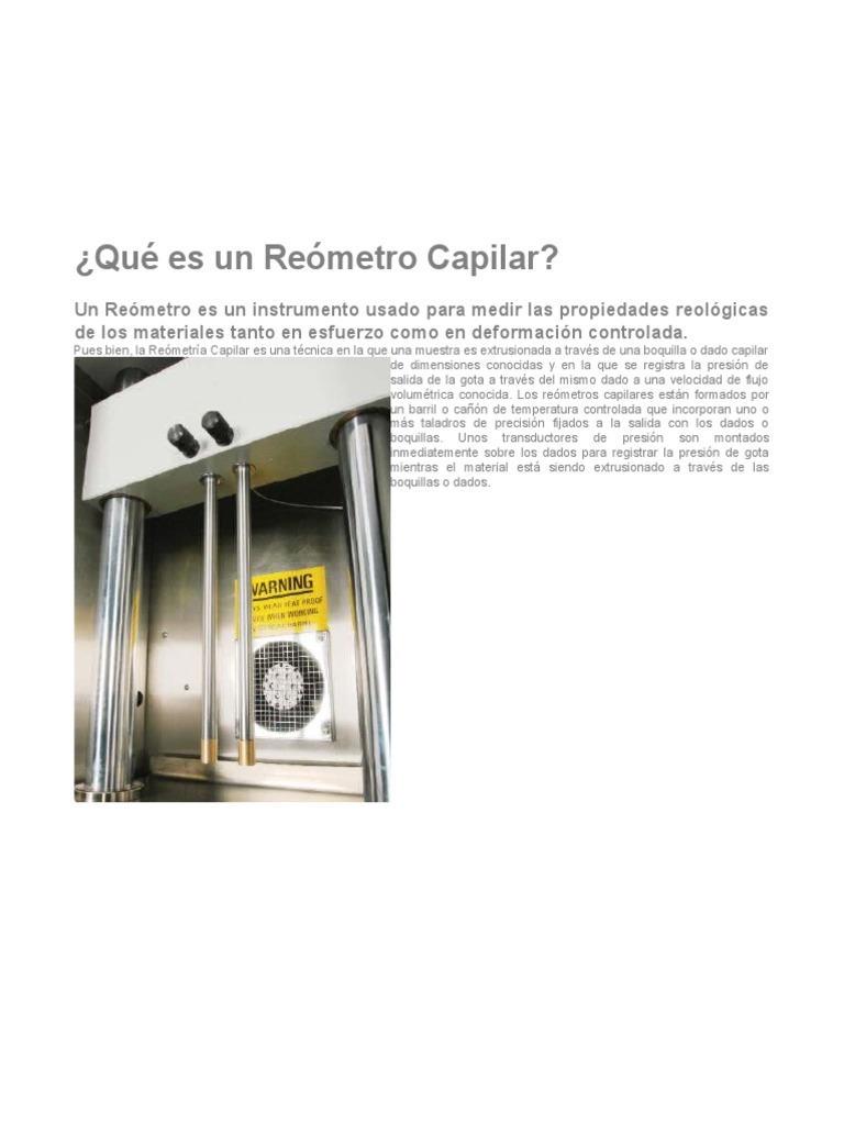 Qué Es Un Reómetro Capilar | PDF | Ciencias fisicas | Ciencia de los ...