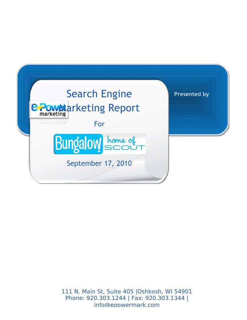 Search Engine Marketing Report: Presented by | PDF | Web Search Engine ...