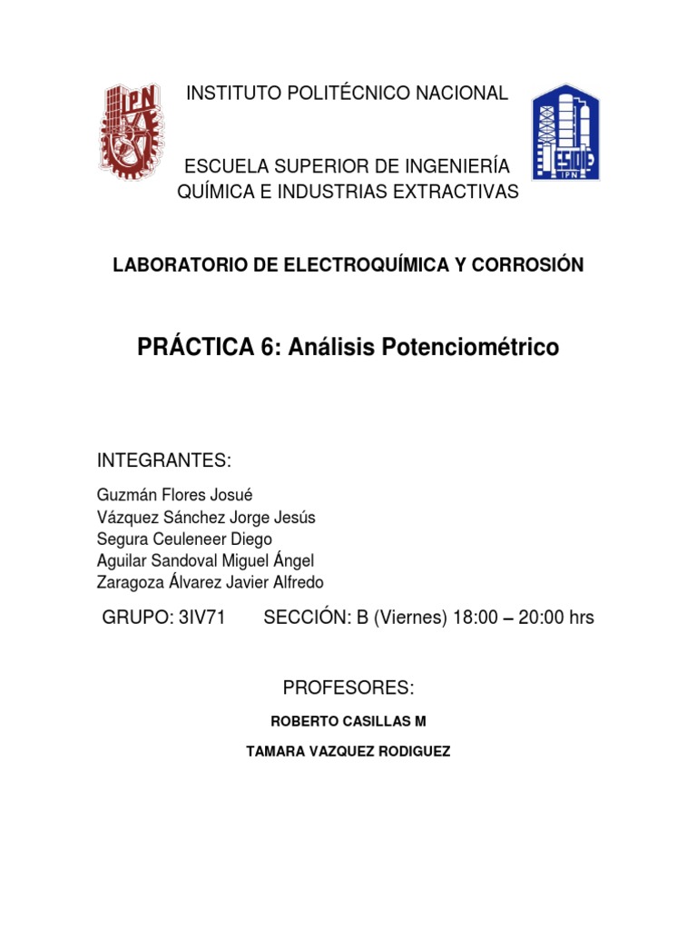 Practica 6 Electro | PDF | Valoración | Química