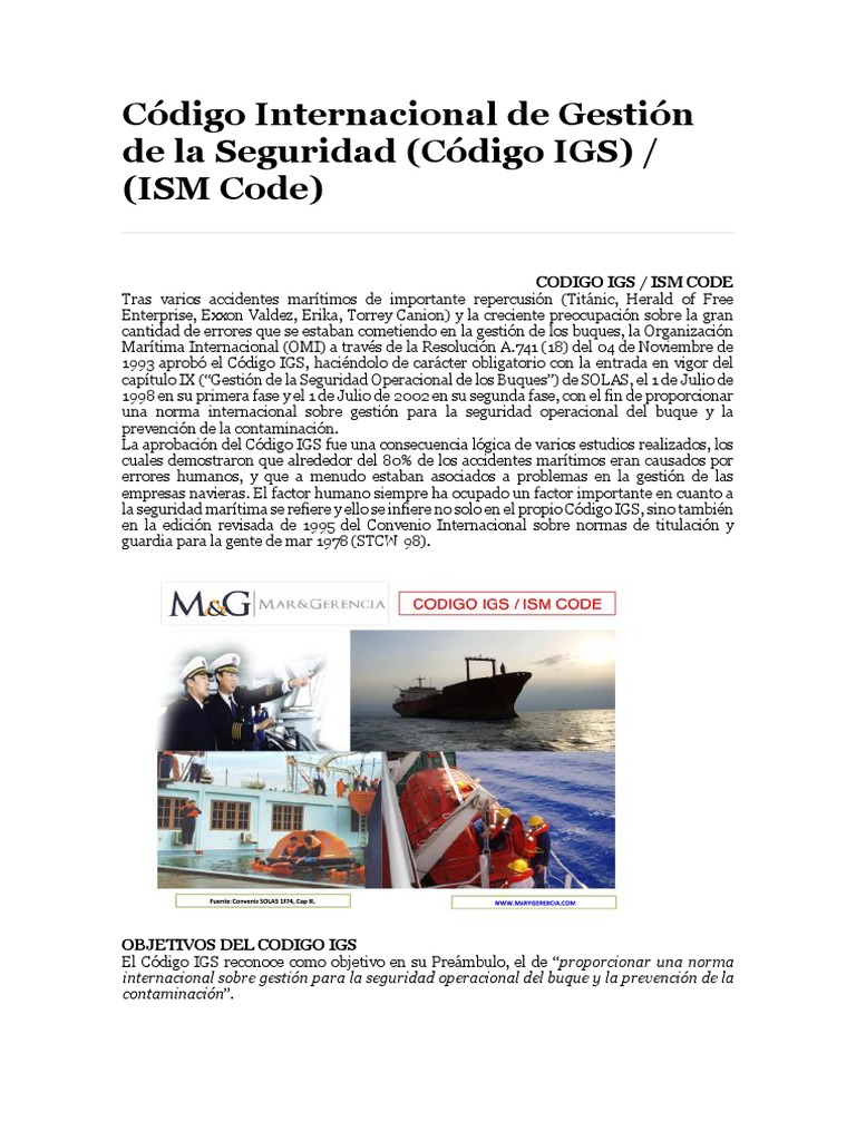 Código IGS: Gestión de Seguridad Marítima | PDF | Business