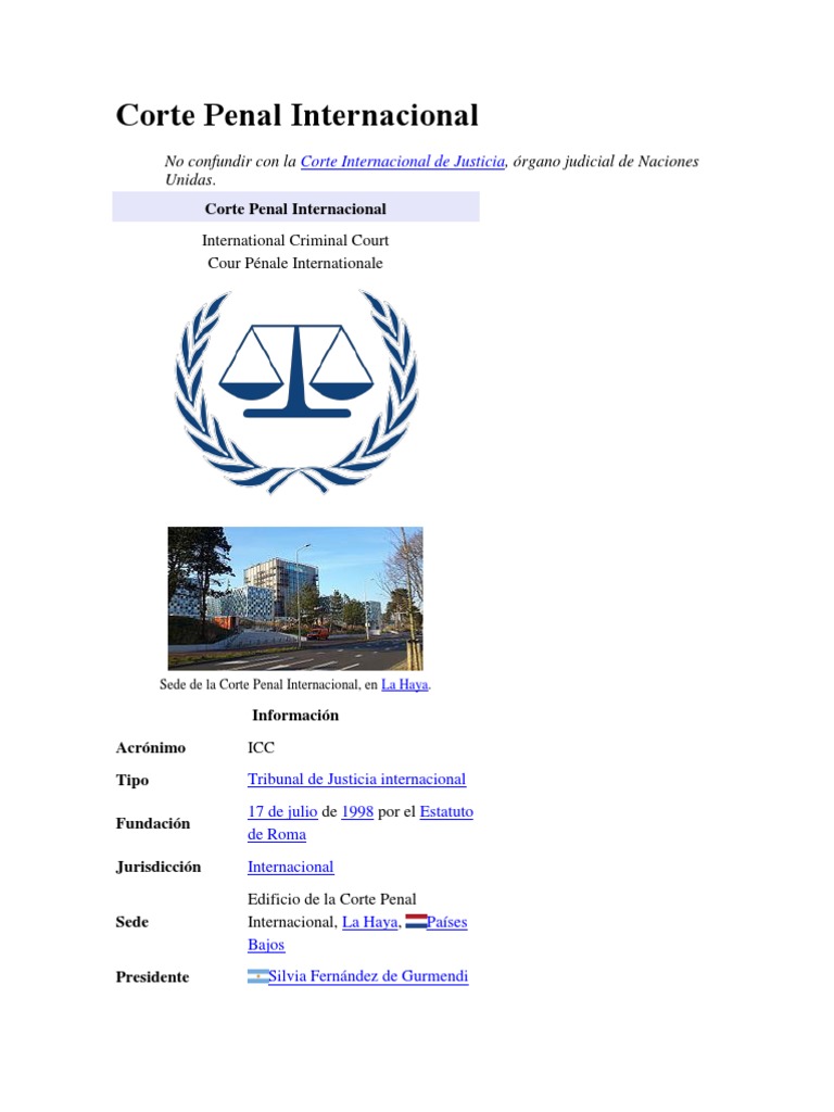 Corte Penal Internacional | PDF | Corte Criminal Internacional ...