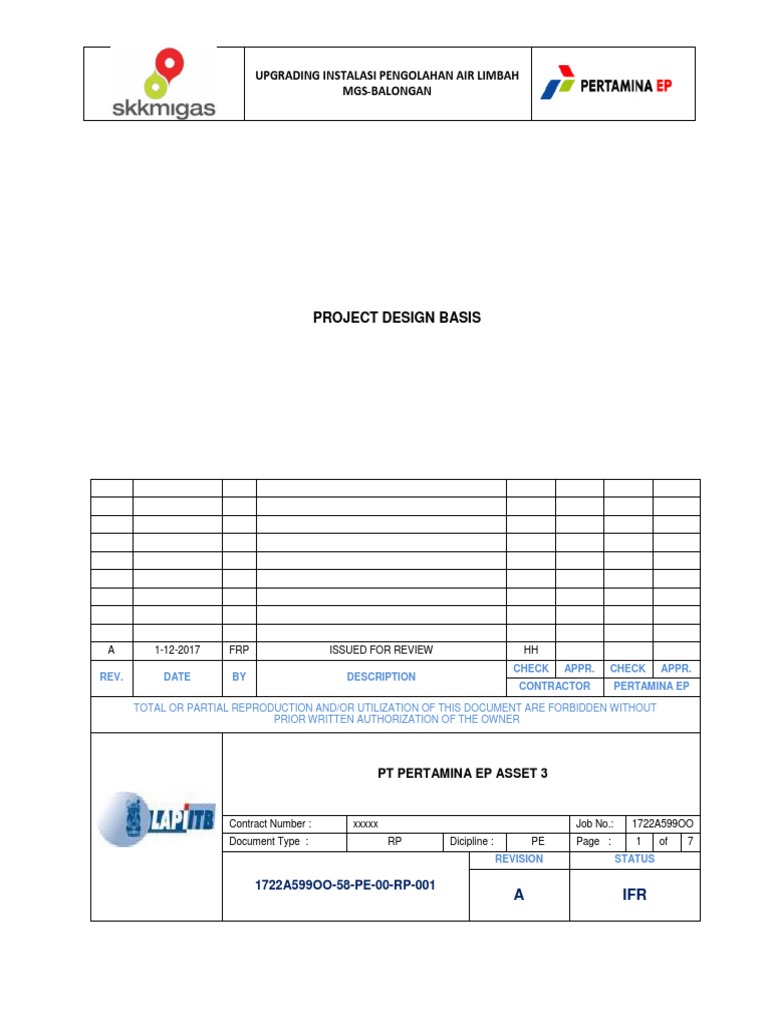 Process Design Basis IPAL | PDF