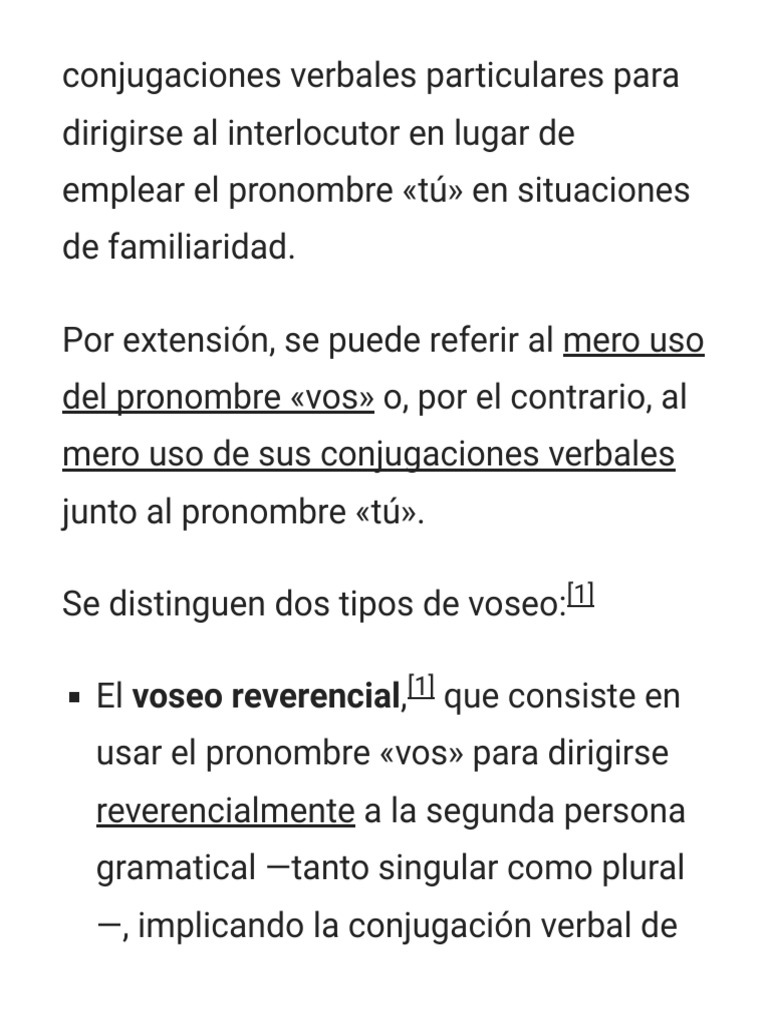 El Voseo | Lengua española | Morfología Lingüística