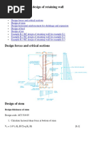 RC Retaining Wall Design Example ACI | PDF | Weight | Force