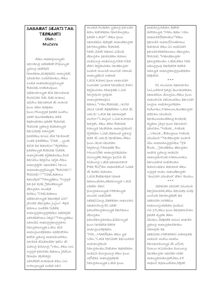 Cerpen Sahabat Sejati Tak Terganti | PDF