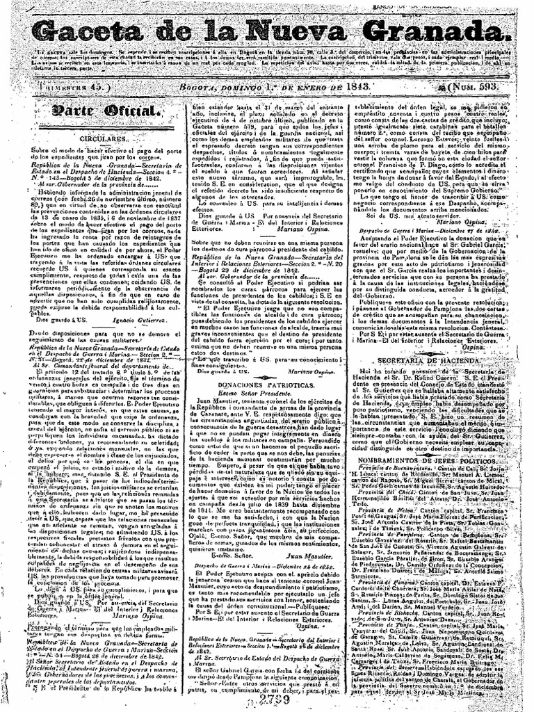 1832 Gaceta de La Nueva Granada - Bogotá Año de 1843 | PDF | Estudios de idiomas extranjeros | Arte