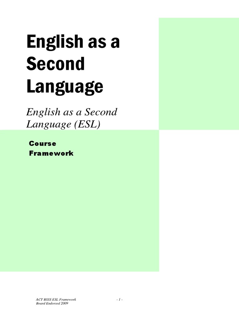 ESL Framework WEB | PDF | Educational Assessment | English As A Second ...