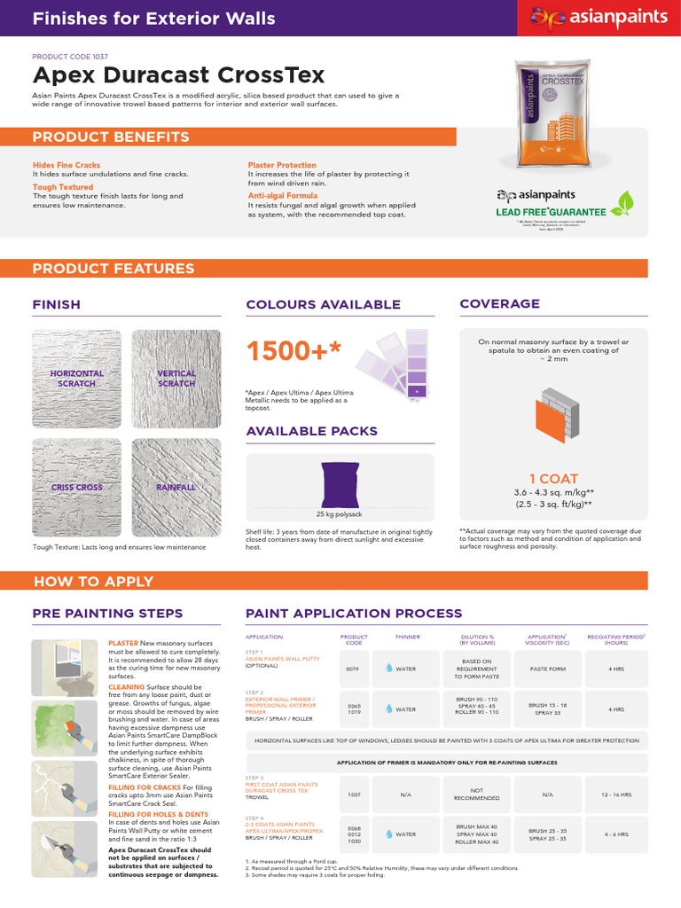 Apex Duracast Crostex New | PDF | Paint | Plaster