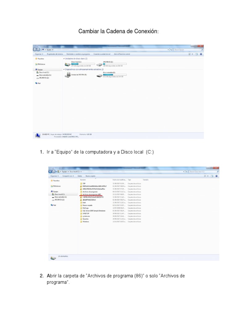 Cambiar La Cadena De Conexión Pdf Informática Tecnología