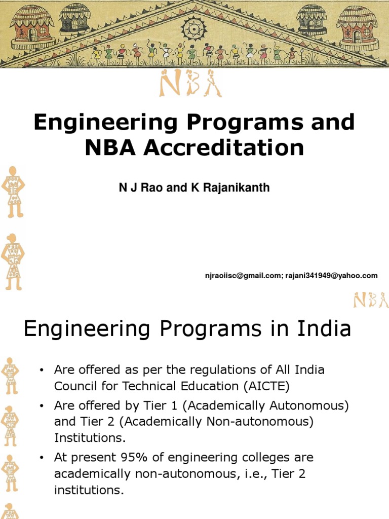 Accreditation of Engineering Programs in India: An Overview of NBA ...