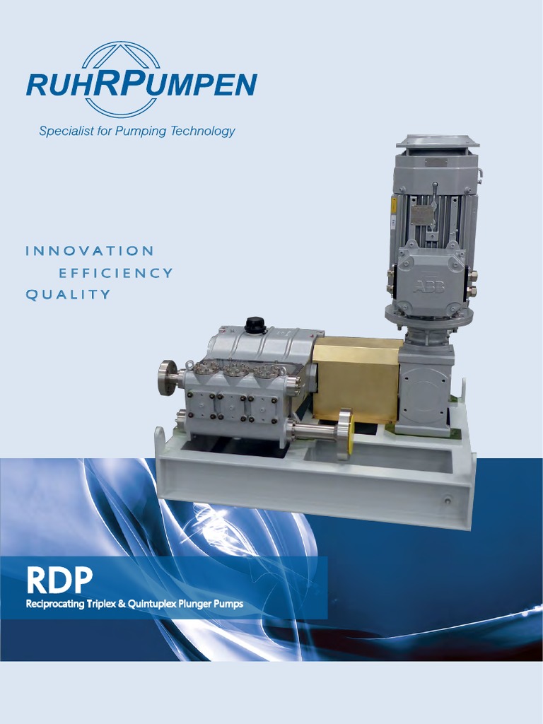 RDP Triplex & Quintuplex Plunger Pumps | PDF | Pump | Chemical Engineering