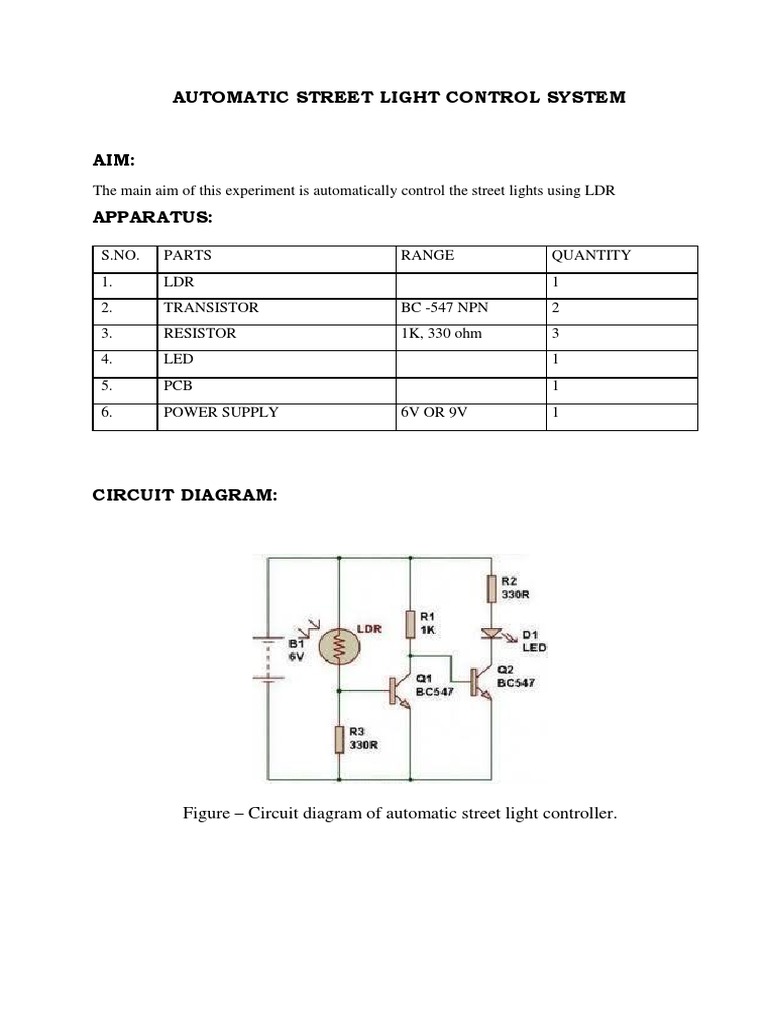Automatic Traffic Light Control System | PDF | Transistor | Bipolar ...