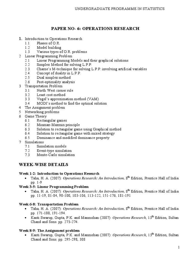 Operations Research Pdf Linear Programming Operations Research