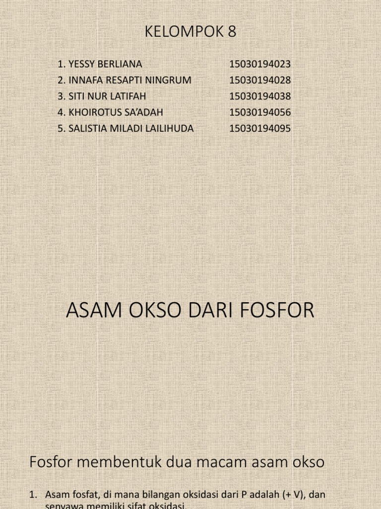 Asam Okso Dari Fosfor | PDF | Sains & Matematika