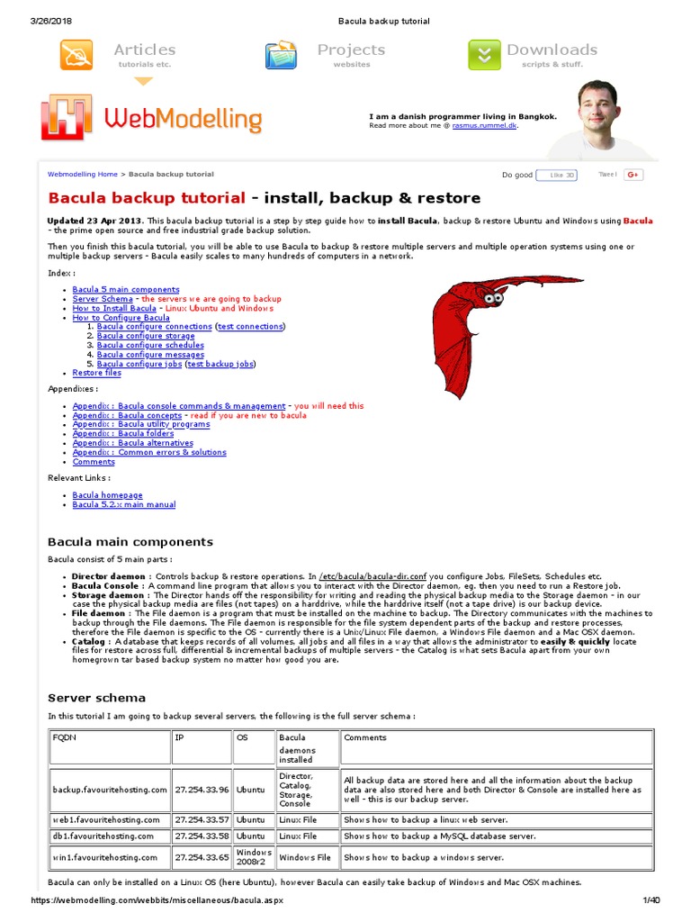 Bacula Backup Tutorial | PDF | Backup | Computer File