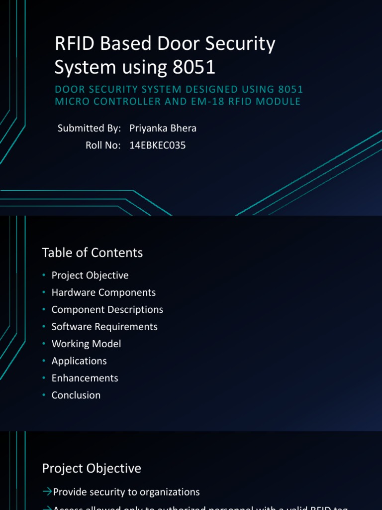 RFID Door Security System | PDF | Microcontroller | Radio Frequency ...