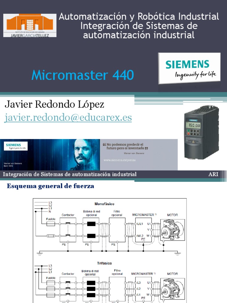 Micromaster 440 | PDF | Automatización | Ingenieria Eléctrica