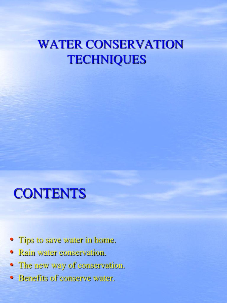 Water Conservation Techniques | PDF