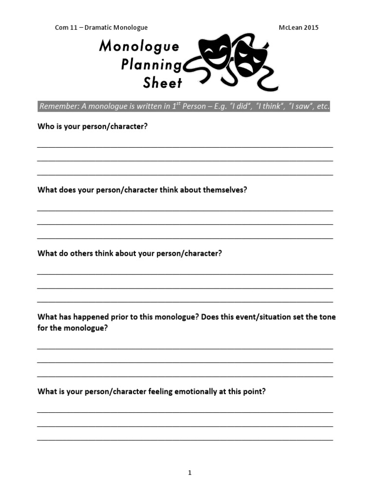 Dramatic Monologue Layout Monologue Twinkl South Africa Teaching