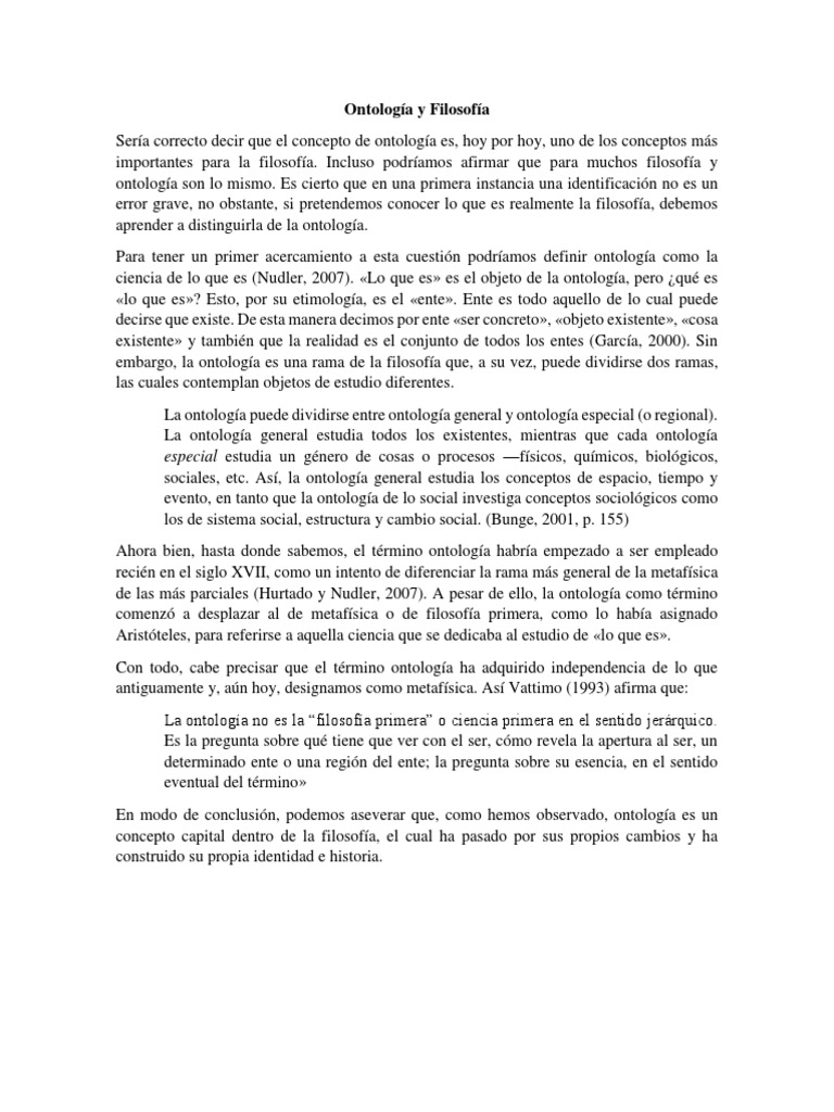 Ontología: Conceptos Clave en Filosofía | PDF | Ontología | Metafísica