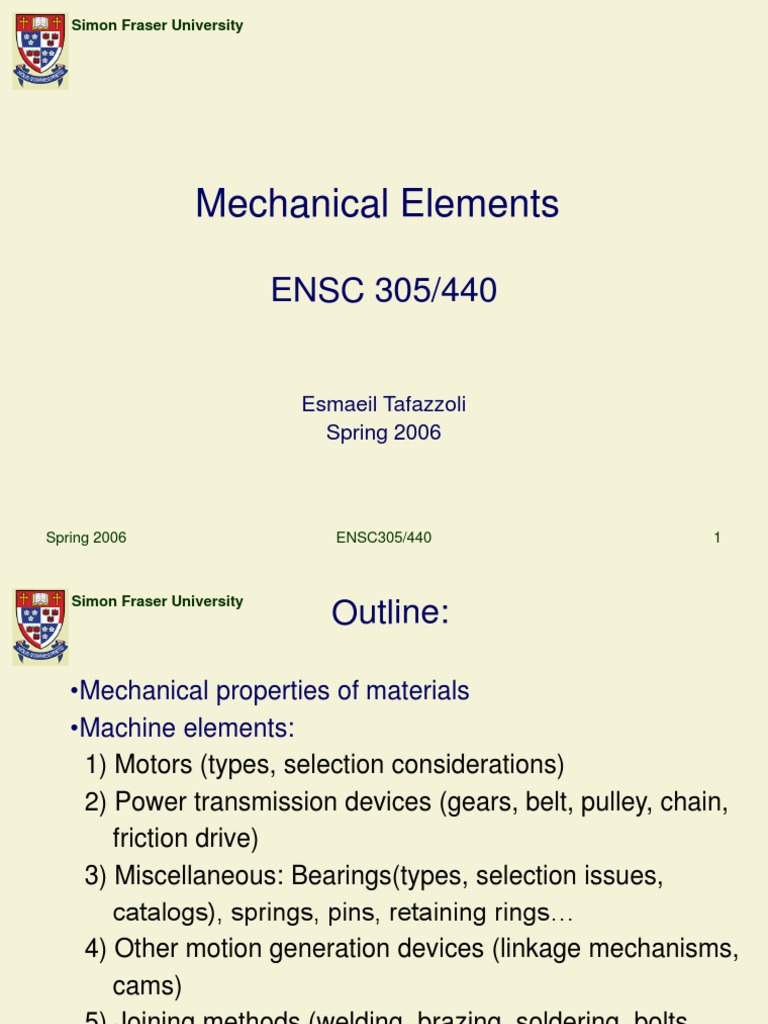 Mechanical Elements Lecture | Download Free PDF | Welding | Construction